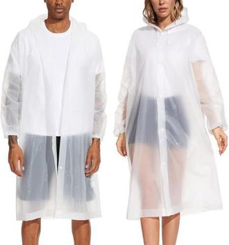 Generic 2026 Vestes de pluie transparentes portables pour homme et femme, blanc, Taille unique