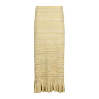 Liu Jo Lange Strickrock mit Lochmuster - - Skirts - Damen - Gelb - M