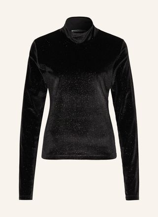Essentiel Longsleeve Indienne Aus Samt schwarz
