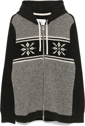 Junya Watanabe Hoodie in Intarsienstrick - Schwarz