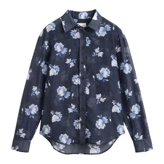 GANT Chemise R.e.g. Imprim&eacute; Floral Manches Longues - Femme - Blouses et Chemises - Bleu - Taille: 40 FR