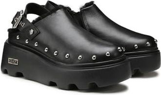 Cult New Rock 3950 Low W Leather, Chaussures Sabot Cuir Compensé Poils Synthétique, Noir, 39 EU