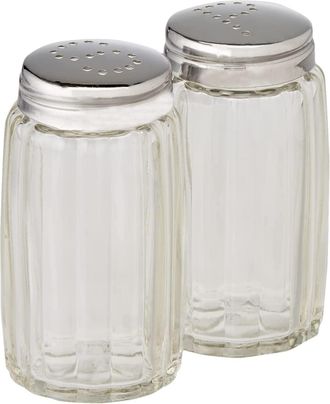 Generic Set Salz- und Pfefferstreuer, klein, Edelstahl, silber/transparent, 9 x 8 x 4 cm, 2 St&uuml;ck