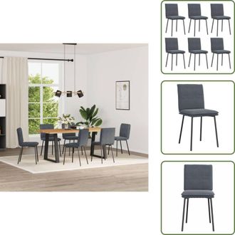 vidaXL The Living Store - vidaXL Esszimmerst&uuml;hle 6 Stk. Dunkelgrau Samt