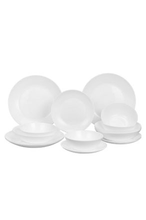 Boxxx Tafelservice, Wei&szlig;, Glas, 16-teilig, Uni, Lfgb, lebensmittelecht, Essen & Trinken, Geschirr, Geschirr-Sets, Tafelservice