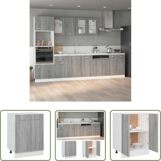 vidaXL Rangement cuisine - Meuble bas Lyon Gris Sonoma 60 x 46 x 81,5 cm Bois ding&eacute;nierie