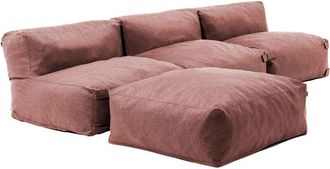 Oviala Canap&eacute; dangle fixe modulable 4 places terracotta - Mixi