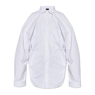 Balenciaga Oversize-Shirt mit Tasche - - Blouses & Shirts - Damen - Wei&szlig; - M