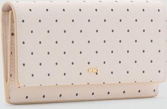 Mango Portefeuille &agrave; pois rabat blanc cass&eacute; - Femme - Taille unique - MANGO