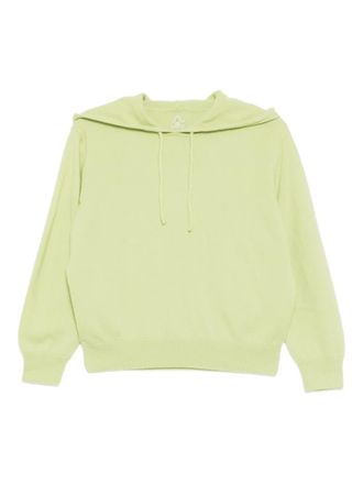 Teddy Cashmere hoodie &agrave; logo brod&eacute; - Vert