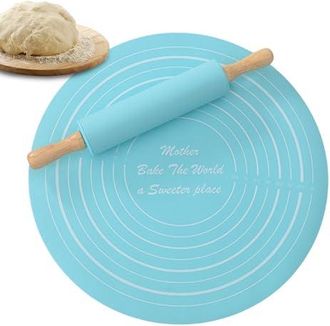 Generico Tapis de cuisson - Rouleau &agrave; p&acirc;tisserie | Plateaux de cuisson en silicone | Ensemble rouleau et tapis de cuisson | Tapis de cuisson en silicone | Ense