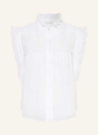 Isabel Marant Marant &Eacute;toile Blusentop Dersia Mit R&uuml;schen Und Lochspitze weiss