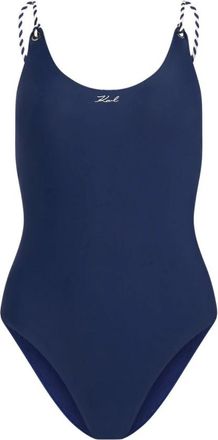 Karl Lagerfeld Signature Nautisk Badeanzug - - Swimwear - Damen - Blau - L