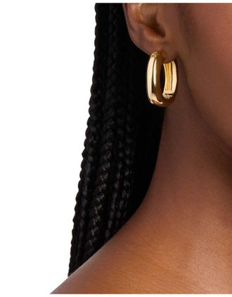 Michael Kors MKJ8603710 - Cr&eacute;oles m&eacute;tallis&eacute;es pour femme en laiton - Dor&eacute;