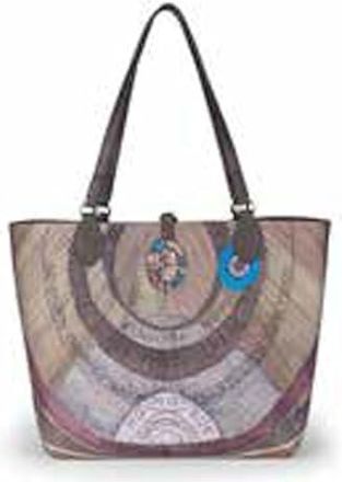 Gattinoni Gattinoni Sac femme Planetarium Shopping Bag S Réversible Bronze Classique Bronze Vert militaire Wilde Tabac Brun Beige, Vert militaire Wilde