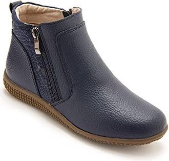 Pediconfort Boots cuir double zip - FEMME - Taille : 37 - Couleur : Bleu