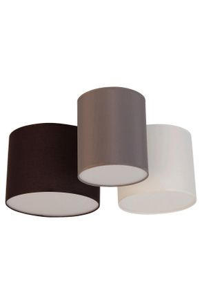 Novel Deckenleuchte, Braun, Grau, Weiß, Metall, Kunststoff, Textil, Kreise,Kreise, rund,rund, 25.5 cm, RoHS, ISO 9001, Bsci, CE, Lampen & Leuchten, Innenbel