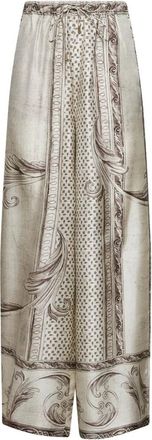 Max Mara Femme, Pantalons, Multicolore, Taille: 36 FR Rive Fluid Printed Silk Pantalons