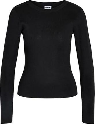 Noisy May Noisy may Nmjaz L/S O-Neck Knit FWD Noos Pull en Tricot, Noir, XS Femme