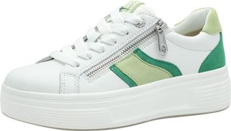 Tamaris Comfort Damen Plateau Sneaker mit Reißverschluss Low Top, Mehrfarbig (Green Comb), 37 EU