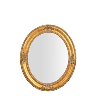 Biscottini International INTERNATIONAL ART TRADING Wandspiegel für Badezimmer und Schlafzimmer 56 x 66 x 5 cm | Wandspiegel mit Haken | Goldspiegel