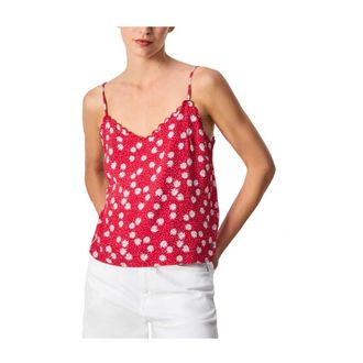 Pepe Jeans London Blumiger Zig-Zag Top - - Tops - Damen - Rosa - S