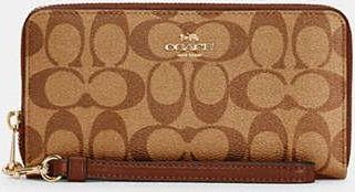 Coach Langes Portemonnaie Aus Signature-Canvas Mit Rundumreissverschluss