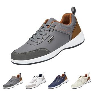 Generic Baskets &agrave; lacets classiques en cuir pour homme - Chaussures de sport dext&eacute;rieur - Chaussures de marche - Confortables - D&eacute;contract&eacute;es - Respirantes - 