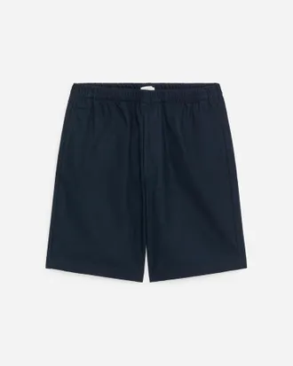 Arket Lockere Shorts Aus Baumwolle Und Leinen -Blau