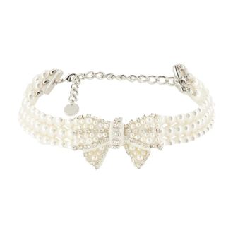 Self Portrait Bow Necklace - - Accessories - Damen - Beige - ONE SIZE