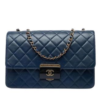 Chanel Sac bandouli&egrave;re matelass&eacute; en cuir dagneau Pre-owned - Femme - Pre-owned - Bleu - Taille: ONE Size