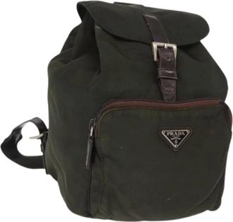 Prada unisex, Pre-owned, Vert, Taille: ONE Size Sac &agrave; dos vintage en nylon Pre-owned