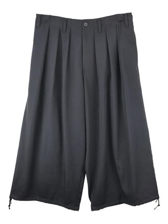 Yohji Yamamoto pantalon à design plissé - Noir
