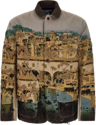 Junya Watanabe Homme, Vestes, Multicolore, Taille: L Veste en m&eacute;lange de coton Jacquard