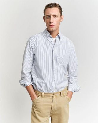 GANT Herren REL Heritage POPLIN Stripe Shirt Klassisches Hemd, Muted Blue, Medium