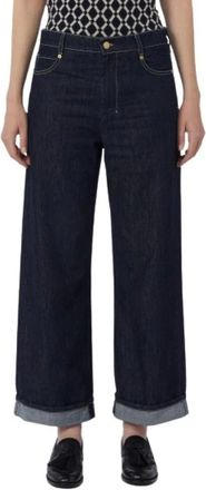 Max Mara Femme, Jeans, Bleu, Taille: 36 FR Jean 5 poches avec ourlet &agrave; revers profond