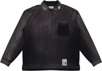 Miharayasuhiro Mihara Yasuhiro, Homme, Tops, Noir, Taille: S Modified Sun Faded Long Sleeve Polo