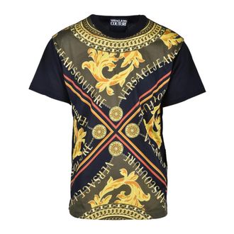 Versace Jeans Couture Baumwoll-T-Shirt mit einzigartigem Design - - Tops - Herren - Mehrfarbig - S