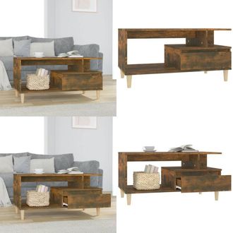 vidaXL Vidaxl - Couchtisch Räuchereiche 90x49x45 cm Holzwerkstoff - Couchtisch - Wohnzimmerschreibtisch - Esszimmertisch - Holzmöbel - Sidetable - Home &