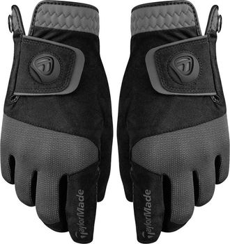TaylorMade Herren TM18RainCntrlBlk/Gr L Rain Control Handschuh (Schwarz/Grau, Large), L