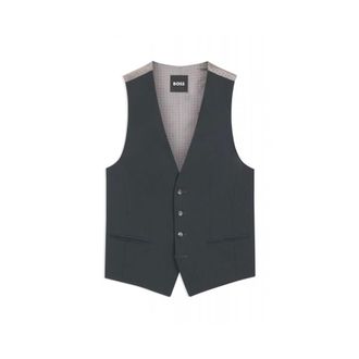 HUGO BOSS Homme, Vestes, Vert, Taille: 2XL Gilet ajust&eacute; chin&eacute;