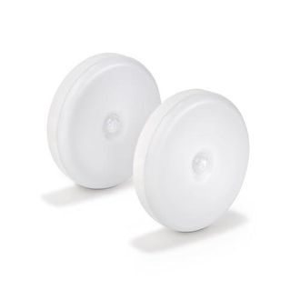 Eglo LED Nachtlicht Cascia 2er-Set mit Bewegungsmelder und Dämmerungssensor, Akku Nachtlampen aus Kunststoff in Weiß, LED Nacht Licht warmweiß für Flur, Sc