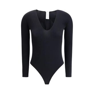 Wolford V-Neck Bodysuit - - Tops - Damen - Schwarzk - L