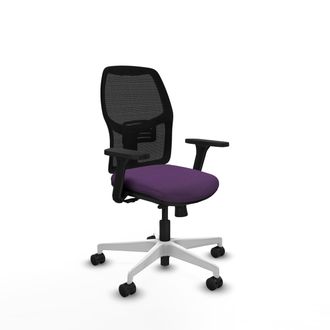 Piqueras y Crespo Alfera B&uuml;rostuhl mit 3D-Armen, h&ouml;henverstellbare Lendenwirbelst&uuml;tze, ausgestattet mit Syncro/Translack und Schneideschaum, Schwarz/Violett