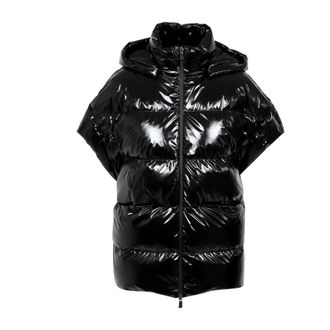 Herno Schwarze irisierende Daunenweste - - Jackets - Damen - Schwarzk - M