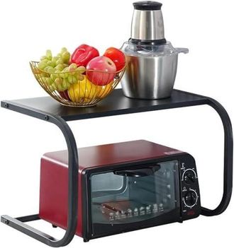 Generic Support Extensible pour Four &Agrave; Micro-Ondes, &Eacute;tag&egrave;re De Comptoir Cuisine R&eacute;glable, pour pour Organisateur(Black)