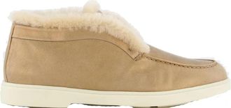 Santoni Stiefel - Dames Fortune Fur Loafer Metallic - Gr. 36,5 (EU) - in Gunmetal - für Damen