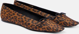 Saint Laurent Ballerines Poppy à imprimé léopard