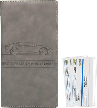 Generico Kartenhalter f&uuml;r die Registrierung und Sicherheit - Dokumenten-Organizer aus Leder, langlebig und elegant, Kartenetui f&uuml;r Autoausweis, Versicherungsve