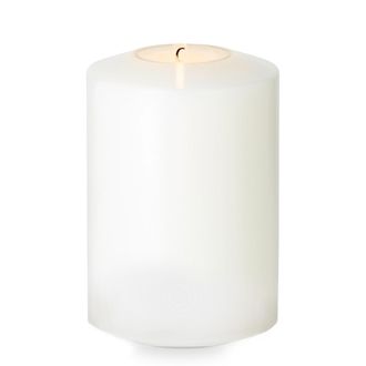 Edzard Dauerkerze Cornelius Doppel Pine, wei&szlig;, Durchmesser 8 cm, Teelichthalter, hitzebest&auml;ndig bis 90&deg; (H&ouml;he 12 cm)